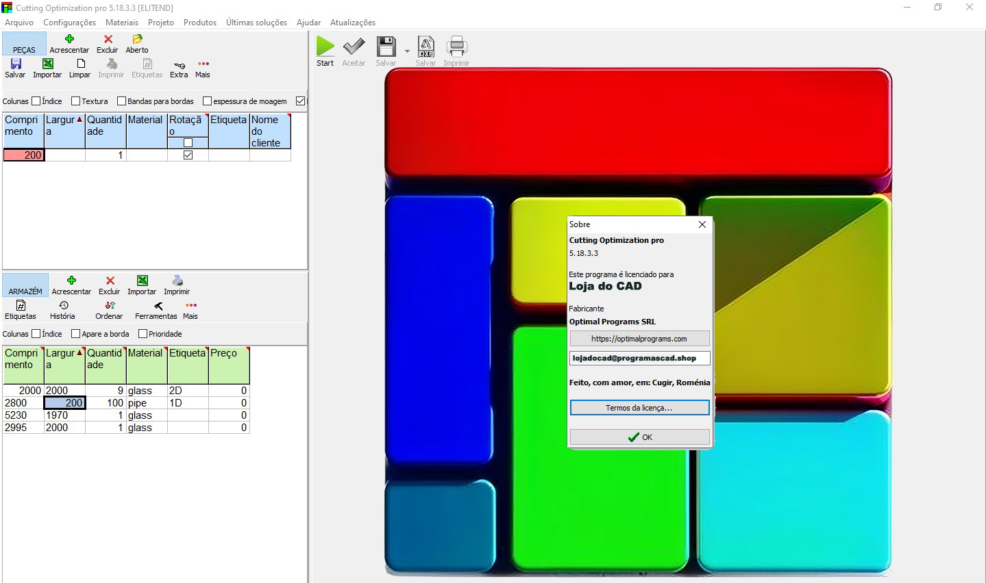 Cutting Optimization Pro 2025 Loja Do Cad